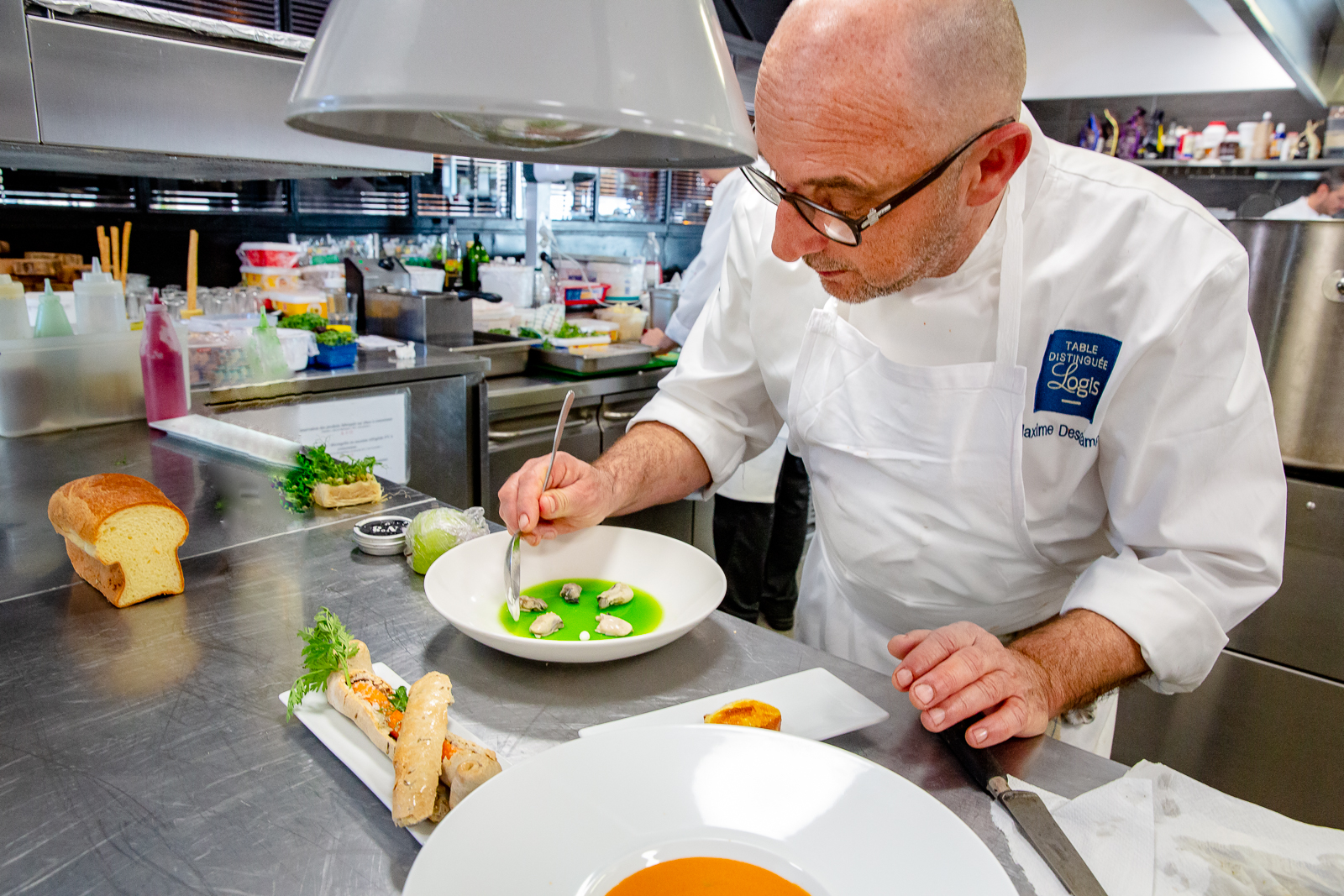 Michelin-starred chef Maxime Deschamps and Chef Stéphane Mazières ...