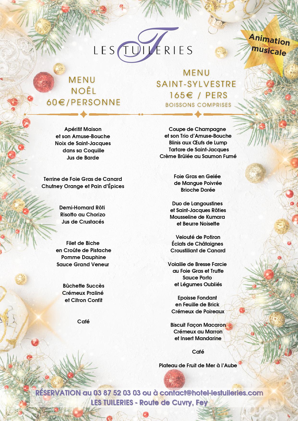 Fête de Fin d'Année | Hôtel Restaurant Les Tuileries