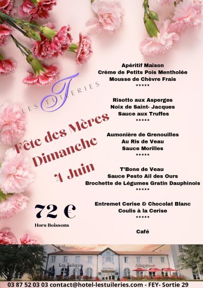 Fête des Mères | Hôtel Restaurant Les Tuileries